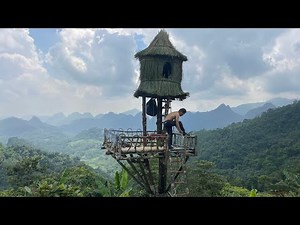 Multi-Level Treehouse with Firepit and Water Source to Stay Safe from Ground Dangers