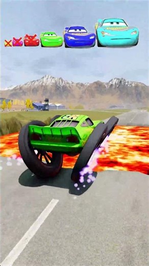 Big & Small Lightning Mcqueen vs Giant Lava Pit