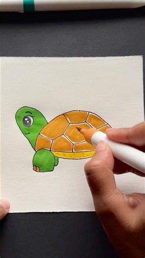 Draw a Turtle in 3 steps 🐢 #easy #samimasraboni #drawing #painting #sketch #reels #shorts #how