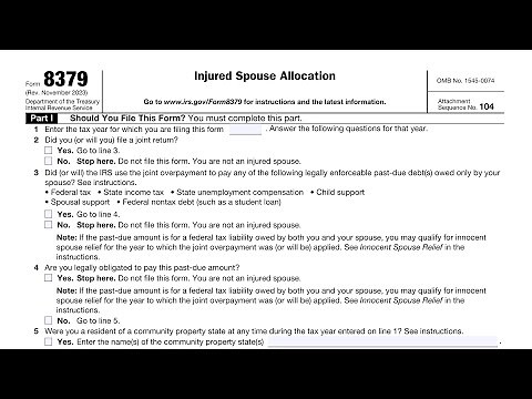 IRS Form 8379 walkthrough (Injured Spouse Allocation)