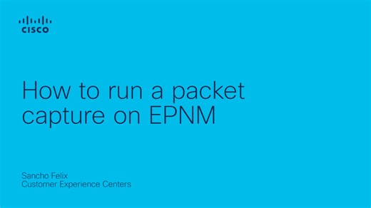 How to Run a Packet capture on EPNM - Cisco Video Portal