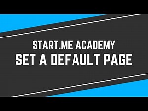 How to Set a Default Page