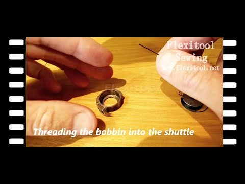 #8 Threading the Shuttle - Chinese Manual Hand Crank Leather Patcher Sewing Machine *HI-RES*