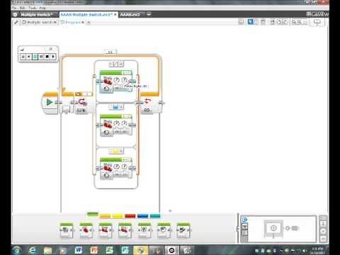 Lego Mindstorms EV3 Tutorial Using a Multiple Switch to detect color and do something