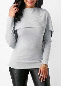 Cape Overlay Light Grey #Top shop it here :https://goo.gl/6hqx7D | Rosewe