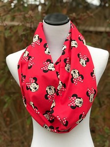 Minnie Scarf Mouse Scarf Cotton Infinity Scarf for Mickey Lovers Scarf Red Black Scarf Loop Scarf - Etsy Canada