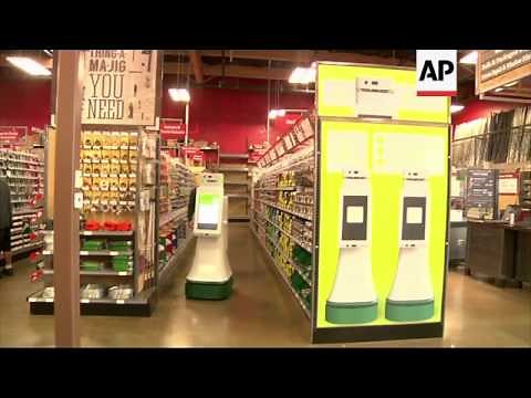 Retail robots assisting shoppers in California