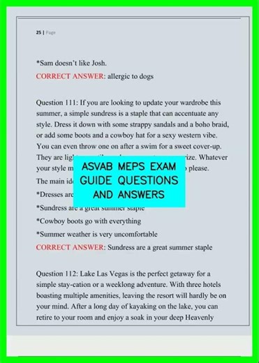 ASVAB MEPS EXAM GUIDE QUESTIONS AND ANSWERS video