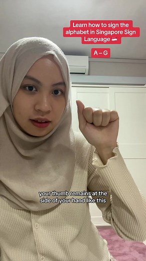 PART I: A – G redoing the alphabet bc the previous ones were so low quality :”) follow for more sign! 🫶🏻 #sgsl #singaporesignlanguage #signlanguage #singapore #🇸🇬 #sign #sgtok #asl #alphabet