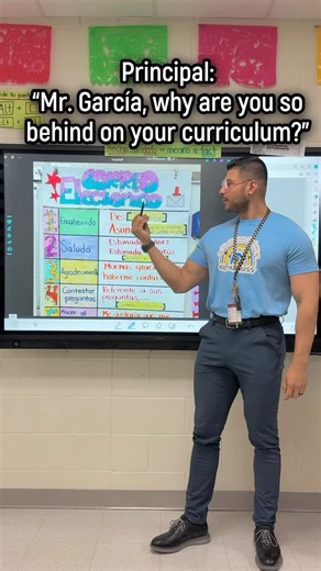 Juan Garcia | Bilingual Ed & Tech Tools on Instagram: "Principal: “Profesor Garcia, why are you so behind on curriculum?” Me: nervous chuckle “Well, you see…” Meanwhile, my students: doing the cha-cha, building paper towers, and debating if cats speak Spanish. Welcome to Middle School: The Musical. Starring: • Mr. Garcia as the barely surviving educator • 27 little agents of chaos • And zero minutes of silence Coming soon to a classroom near you Rated E for Exhausted #JustTeacherThings #TeacherL