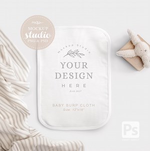 Baby Burp Cloth Mockup, 12x16 Inch PSD Template (digital Download) - Etsy Canada