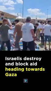 288K views · 1K reactions | Israeli forces blocked aid trucks heading to Gaza at the Tarqumiya checkpoint near Hebron in the occupied West Bank. Footage shows them destroying aid boxes and scattering their contents on the road. | OnePath Network | Facebook