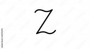 Z letter big writing cartoon animation. Compatibile part of alphabet serie. Handwriting educational style for children. Good for education movies, presentation, learning alphabet, etc...