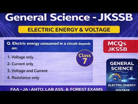 Exam Killer MCQs On Electric Energy & Voltage For Competetive Exams |Utilisation of Electric Energy|