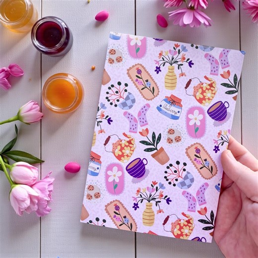 Handmade A5 Blank Notebook / Journal – “moment Makers” Whimsical Pattern - Etsy Australia