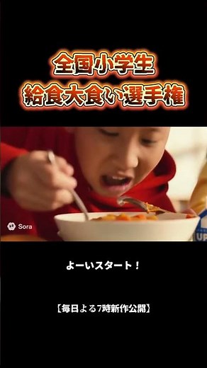 全国小学生 給食大食い大会 決勝 #shorts #ai #大食い #モッパン #子供