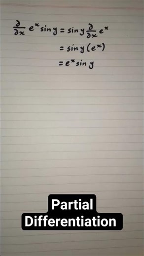 Partial Derivative of e^x sin y || Multivariable Calculus #shorts #maths #calculus