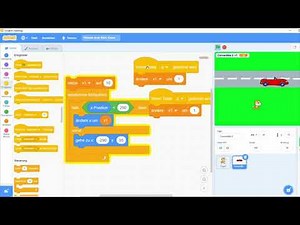 Scratch Tutorial deutsch Erklärvideo 6 Auto mit variabler Beschleunigung