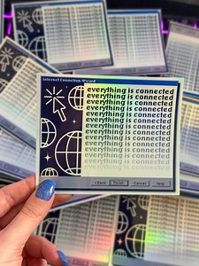 Everything is Connected | 90s Retro Computer Error Sticker | Y2K Holographic Vinyl Sticker - Etsy