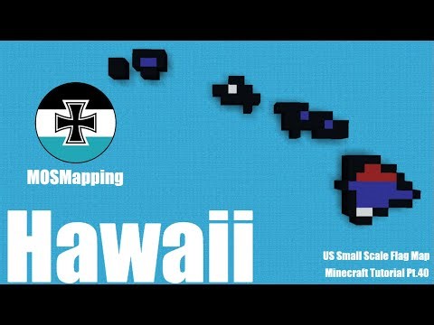 Hawaii - Small Scale US State Flag Map Minecraft Tutorial [Part 40]