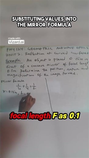 Mirror Formula in Action: Solve 1/u + 1/v = 1/f Step by Step!