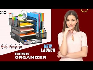 Marbrasse 5 Tier Metal Mesh Desk Organizer with Pen & File Holders | For Office & Home Office