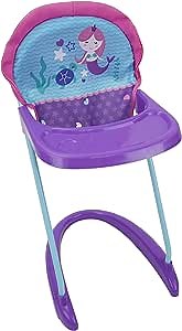 509 Crew Mermaid Doll Highchair - Kids Pretend Play Highchair w/Front Tray & Safety Harness, Feeding Playtime Ages 3+