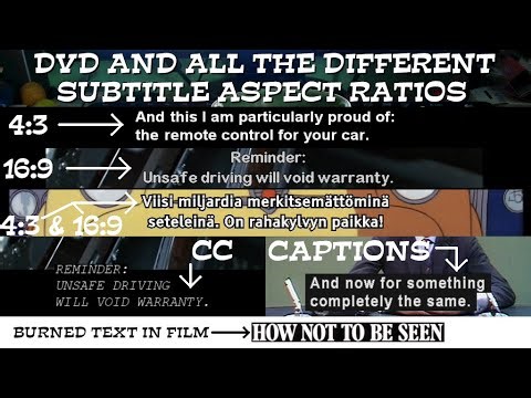 DVD and all the different subtitle aspect ratios (480p 16:9)