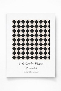 1:6 Scale Printable Black & White Checkerboard Tile - Etsy Canada