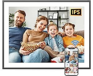 Dual-WiFi Large Digital Picture Frame - 64GB 19-inch Smart Digital Picture Frames Wall Mountable, Full Function, Share Photo Video via App Email Instantly, Free Cloud Storage, for Mom