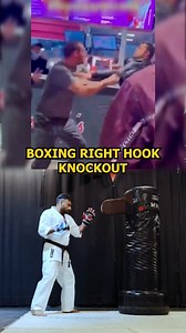 Boxing right hook knockout. #boxing #boxingtraining #boxingworkout #selfdefense #mixedmartialarts #mmafighter #karate #womenselfdefense #martialarts #mma #mmatraining | Self Defence World