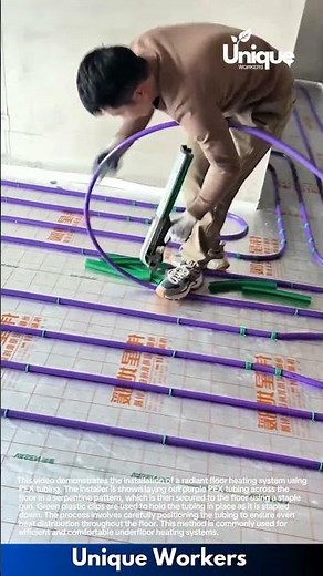 Radiant Floor Heating Installation: PEX Tubing and Staple Gun