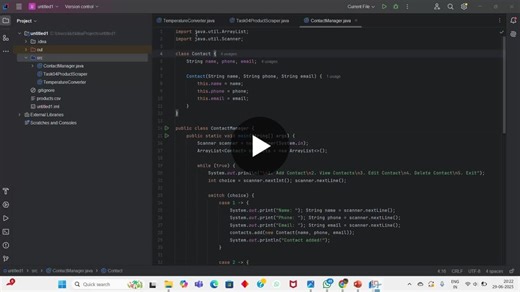 #javaprojects #contactmanager #prodigyinfotech #internshiptasks #codenewbie #softwaredevelopment | Likitha Hk
