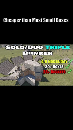 Triple Bunker Design - Triforce 2.0 | Rust Base Building Guide