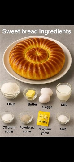 2.2K views | ⸻ Sweet Bread Recipe (Soft Spiral Bread) Ingredients...