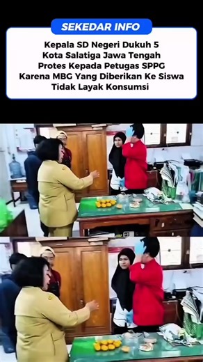 Saya sebagai pendukung program MBG (pernah merasakan manfaat program yg mirip sewaktu SMP-SMA di luar negeri), setuju dengan ibu kepsek yang tegas dan membela kepentingan anak didiknya. Harus diakui, di bawah banyak pemainnya. Itu ahli gizi kerja gak sih? Pengawasan dari pemerintah harus lebih ketat lagi. ----------------- 📹 @cuma_infosaja Kepala SD Negeri Dukuh 5 Kota Salatiga Jawa Tengah Protes Kepada Petugas SPPG Karena MBG Yang Diberikan Ke Siswa Tidak Layak Konsumsi. Sumber 📹 Netizen #sek
