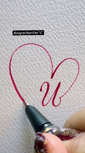 29K views · 193 reactions | Monogram Heart Font “U”. . . . . . . . ....