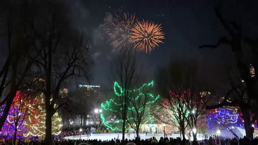Hundreds pack Boston's City Hall Plaza to ring in the New Year