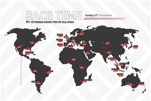 TIME SCHEDULE: Petronas Grand Prix of Malaysia