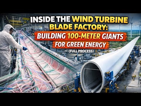 Inside the Wind Turbine Blade Factory: Building 100-Meter Giants for Green Energy (Full Process)