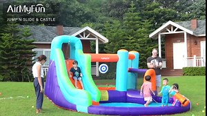 Doctor Dolphin Inflatable Water Slide Bounce House, Inflatable Bounce House for Big Kids, Water Slide for Kids Backyard, Inflatable Water Park Bouncy House with Blower for Outdoor