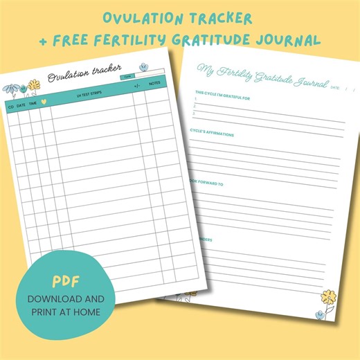 Ovulation Tracker Printable, Fertility Planner PDF, TTC Cycle Tracker, BBT Chart   Free Journal - Etsy