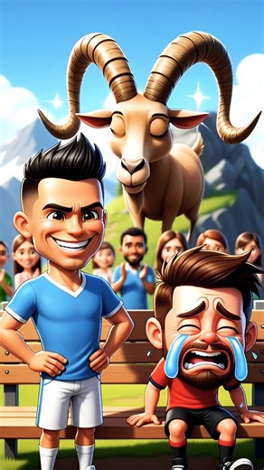“Ronaldo vs Messi 😂 Hand Wrestling, Slap & Goat Chaos! Cartoon Short” #shorts