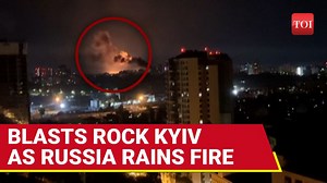 Dramatic videos show massive explosions rocking #Kyiv as #Russia launched one of its largest aerial assaults since Feb 2022, firing over 550 drones and missiles. The attack, injuring at least 23, hit residential buildings, a school, and Kyiv's international #airport | Watch #Trump #Putin #Zelensky #RussiaUkraineWar | The Times of India