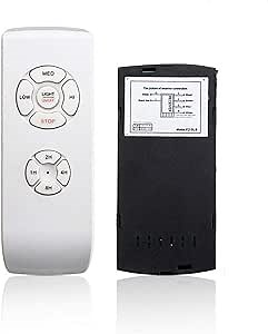 Ceiling Fan Remote Control Kit 110V/220V Switch Lights Wind Speed Timing Wireless Remote Control(1pc Black + White)