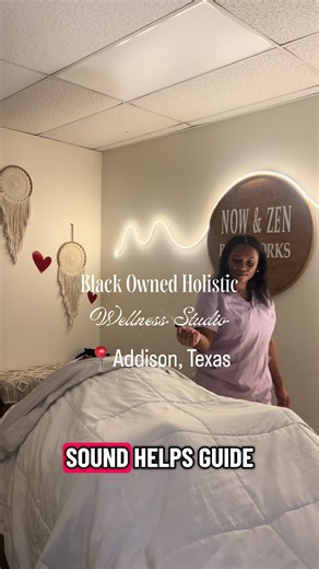 🍃♥️Holistic wellness supports the whole body, mind, nervous system, and energy. This session includes sound healing, grounding rituals, and intentional touch.♥️🍃 #blackownedbusinesses #blackownedwellness #holisticwellness #wellnessstudio #addisontx