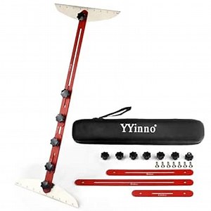 Stair Tread Template Tool Stair Tread Jig, Stair Gauge Scribe Measuring Tool Layout Tool Cutting Guide Tool for StairTreads, Risers, Drywall and Partitions, 11.4in-60.7in Length, 10X Lifetime