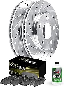 Hart Brakes Front Brakes and Rotors Kit |Front Brake Pads| Brake Rotors and Pads| Ceramic Brake Pads and Rotors |fits 1986-1987 Mazda B2000, 1987-1993 Mazda B2200, 1987-1993 Mazda B2600