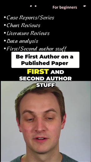 Being first or second author = big impact. Worth doing as a med student. Looks great on residency apps! #MedStudent #Research #Residency #MedicalSchool