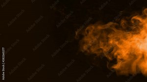 Fiery Hot Gas Stream. A horizontally moving stream of fiery color slowly disappears, reaching the opposite side on a black background Stock Video